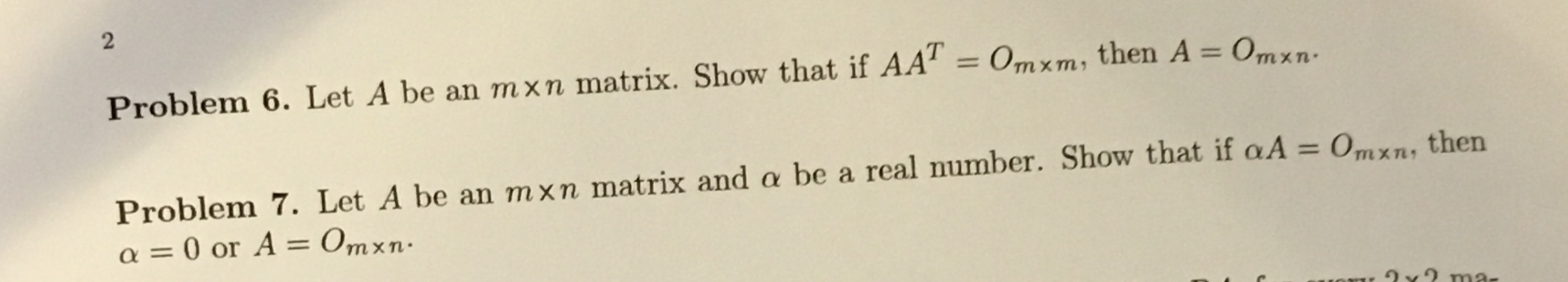 Solved Let A be an m times n matrix. Show that if AA^T = O_m | Chegg.com