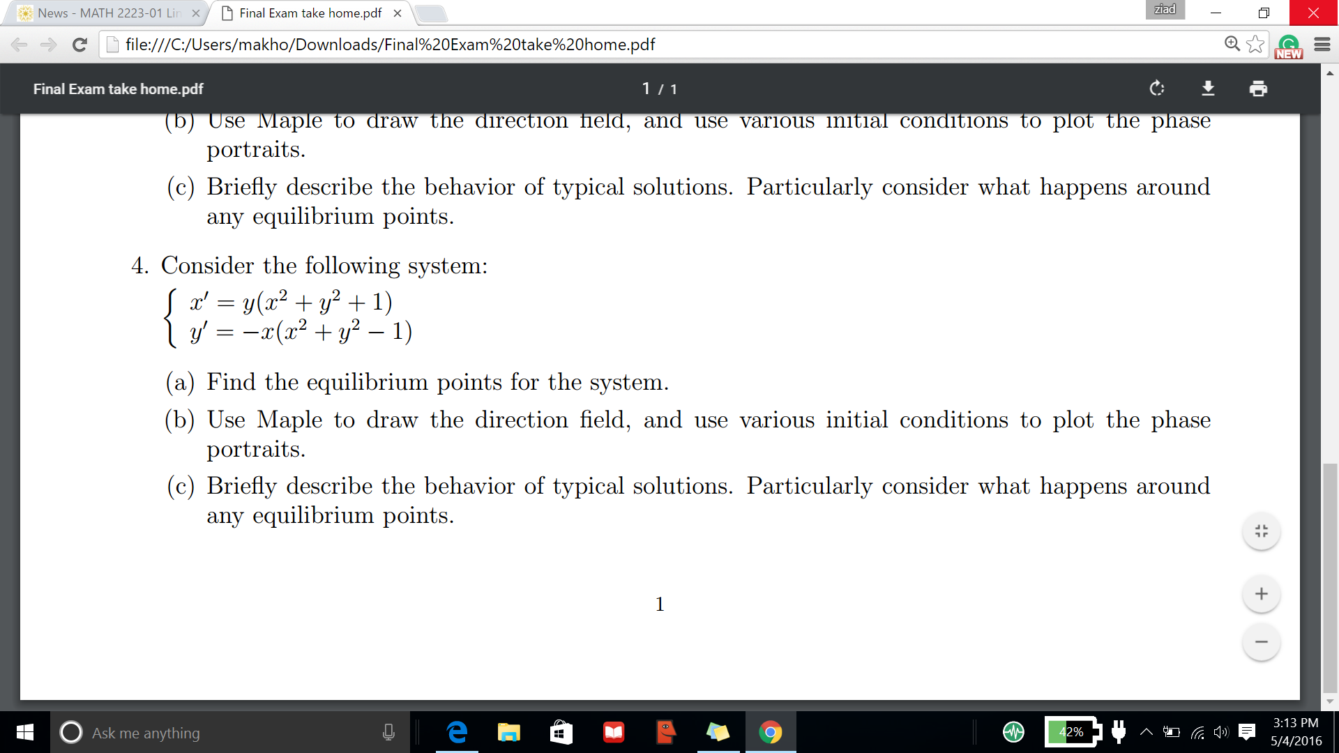 Solved Use Maple to draw the direction field, and use | Chegg.com