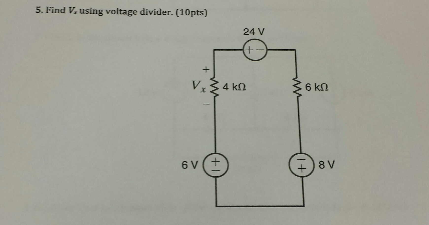 Solved Find Vx using voltage divider | Chegg.com