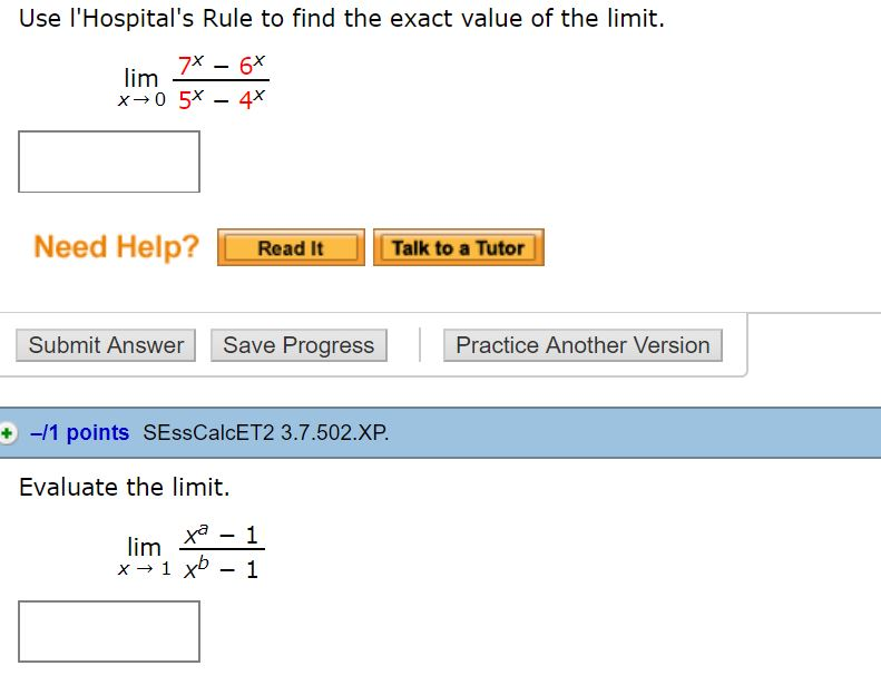 Solved Use l'Hospital's Rule to find the exact value of the | Chegg.com