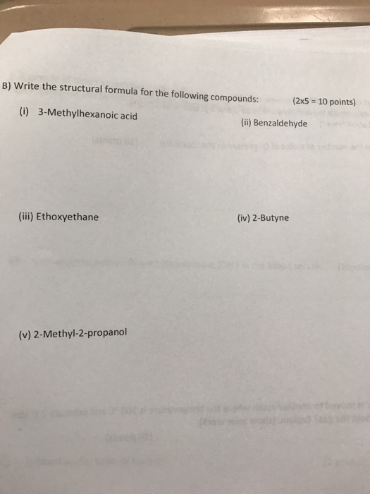 Solved Write the structural formula for the following | Chegg.com