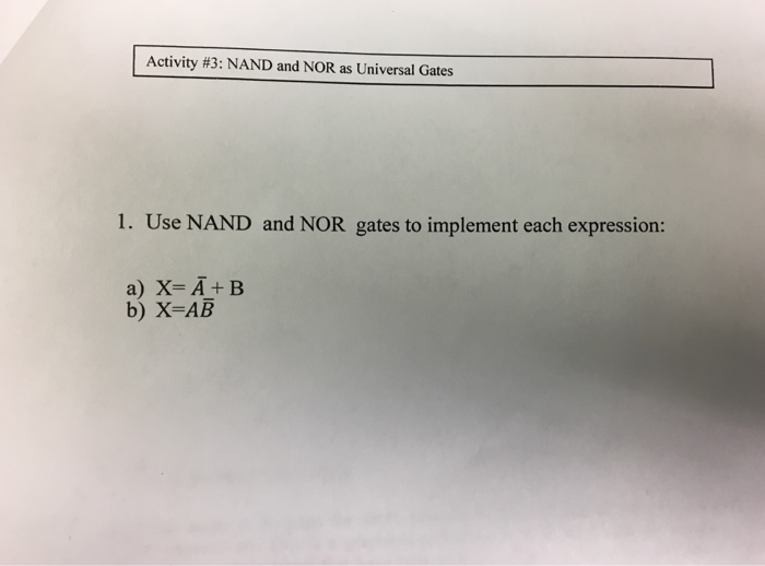 Solved Use NAND and NOR gates to implement each expression. | Chegg.com