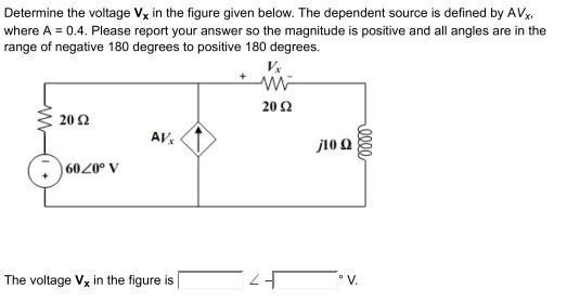 Solved Determine the voltage Vx in the figure given below. | Chegg.com