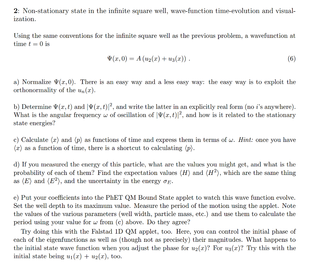 Non Stationary State In The Infinite Square Well