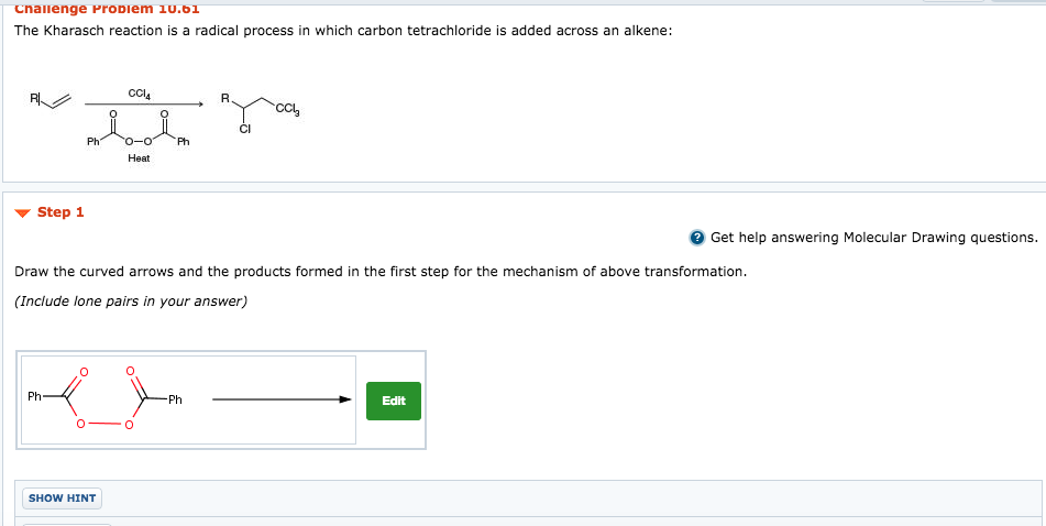 Solved The Kharasch reaction is a radical process in which | Chegg.com