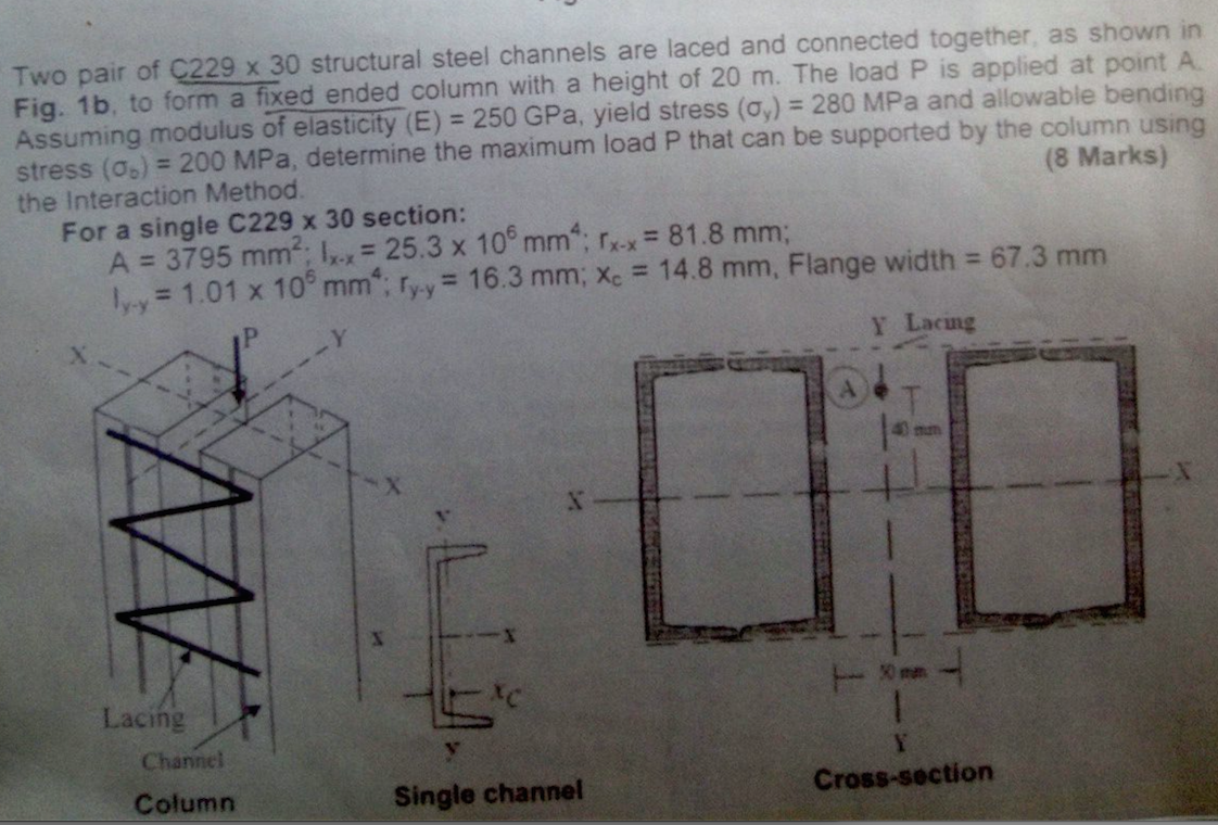 Two pair of c229 times 30 structural steel channels | Chegg.com