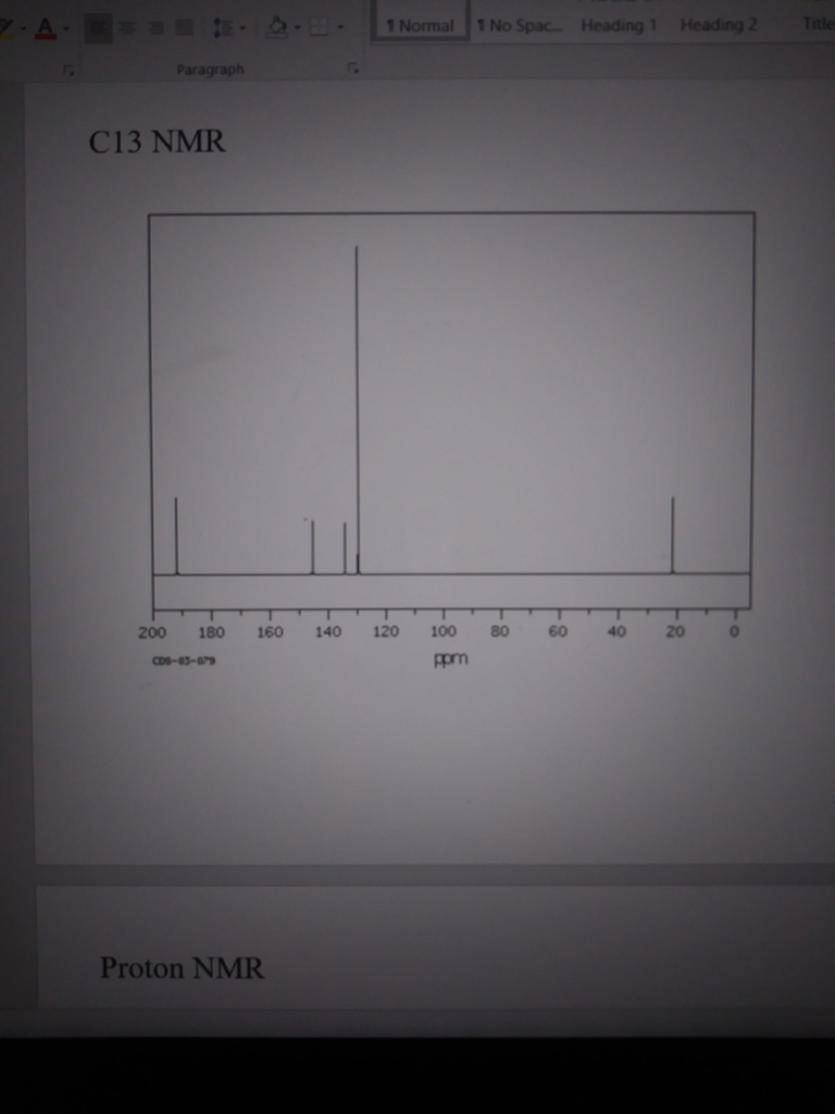 Spectral Data Sheet Word Mailings Review View Tell me | Chegg.com