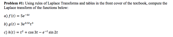 Solved Using rules of Laplace Transforms and tables, compute | Chegg.com
