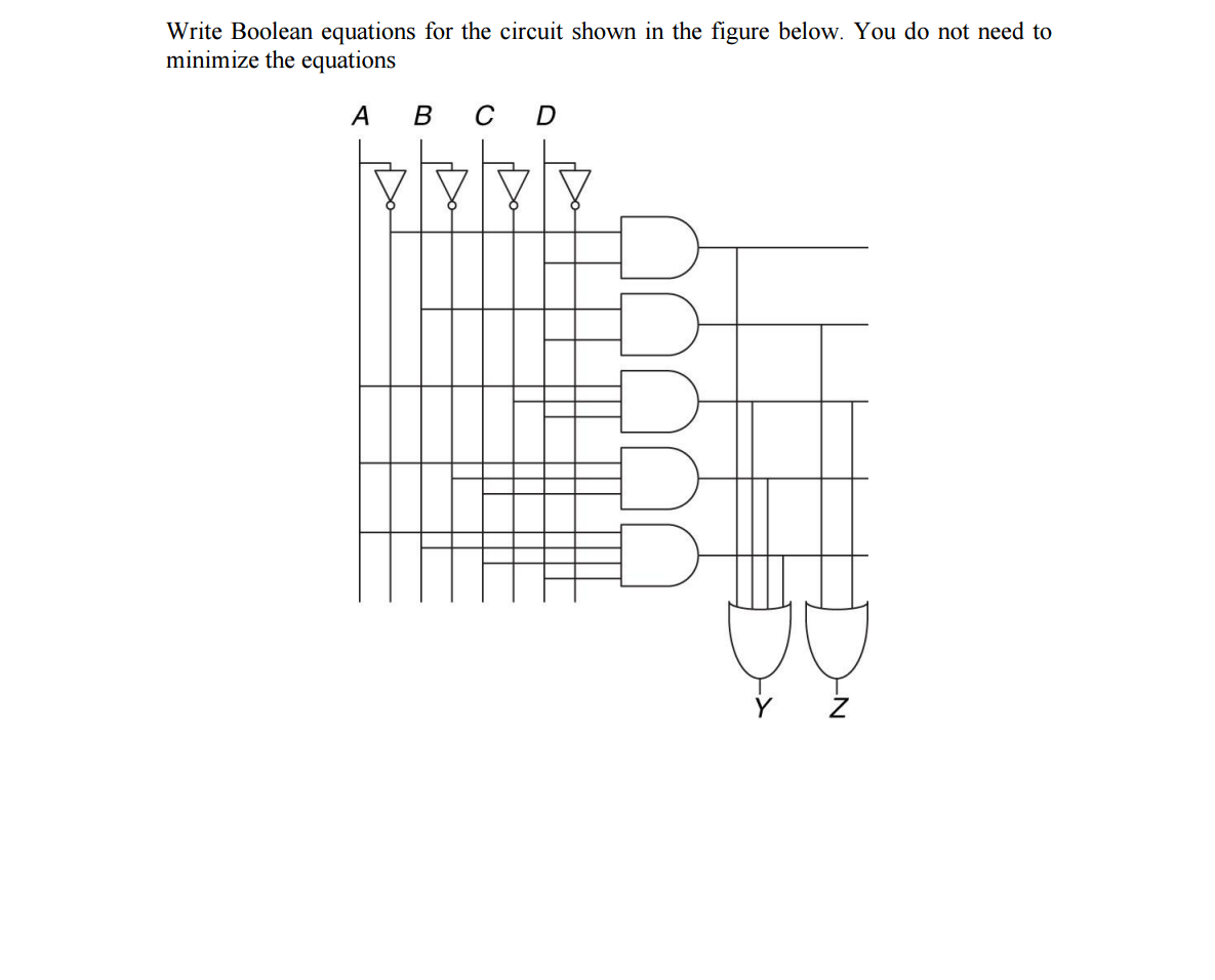 Solved Write Boolean equations for the circuit shown in the | Chegg.com