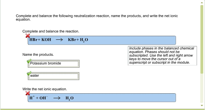 Solved Complete and balance the following neutralization | Chegg.com