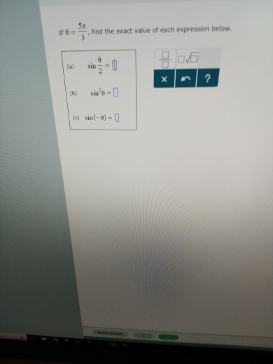 Solved If θ = , find the exact value of each expression | Chegg.com