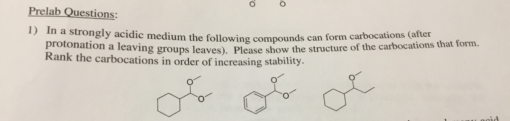 Solved In a strongly acidic medium the following compounds | Chegg.com