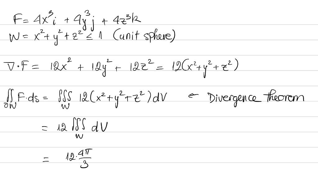Solved Let F 4x3i + 4y3j + 4z3k. Evaluate the surface | Chegg.com