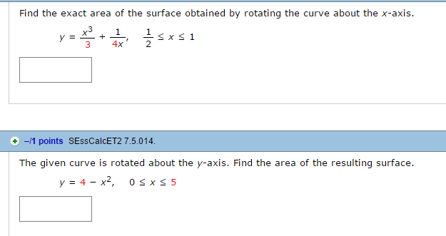 Solved Find the exact area of the surface obtained by | Chegg.com