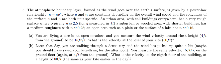 Solved 3 The Atmospheric Boundary Layer Formed As The Wind