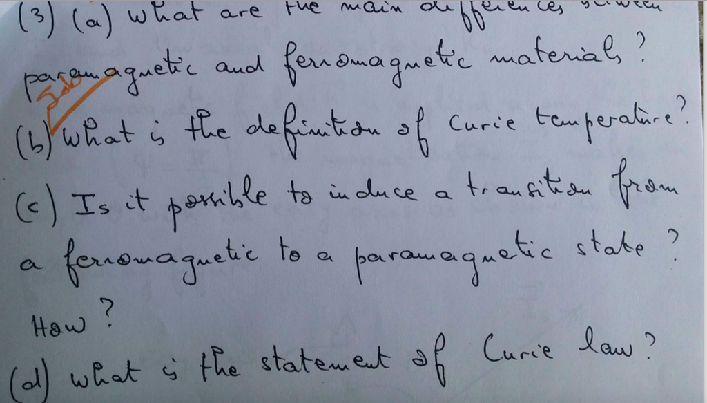 Solved What are the main differences between paramagnetic is | Chegg.com