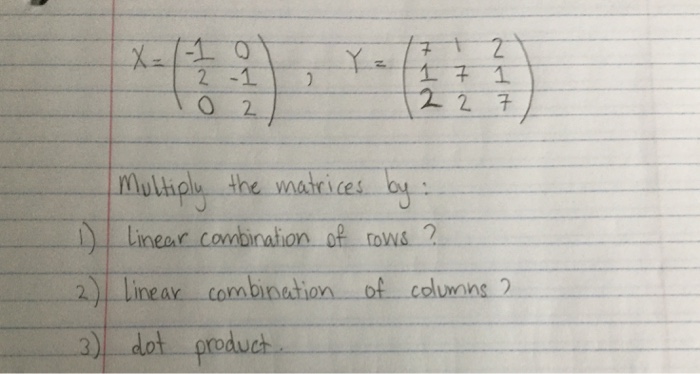Solved X = (-1 0 2 -1 0 2), Y = (7 1 2 1 7 1 2 2 7) | Chegg.com