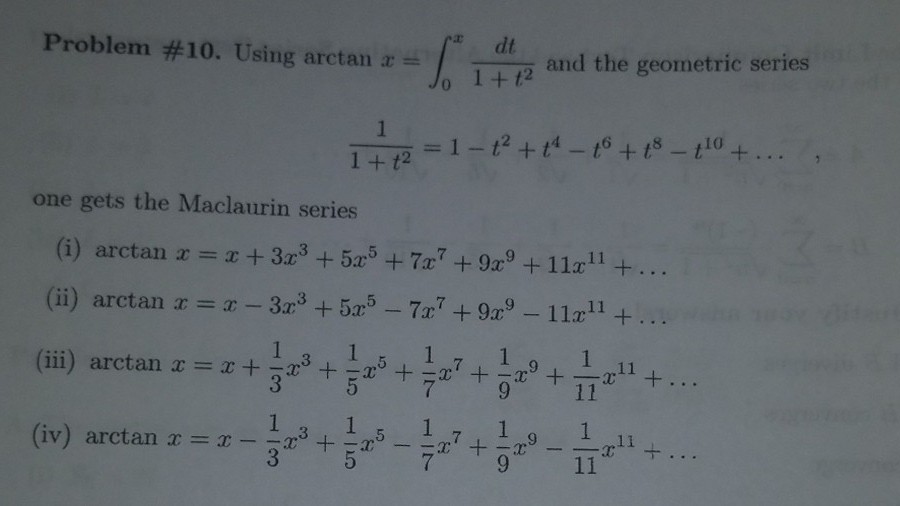 Solved TT+p and the geometric series Problem #10. Using | Chegg.com