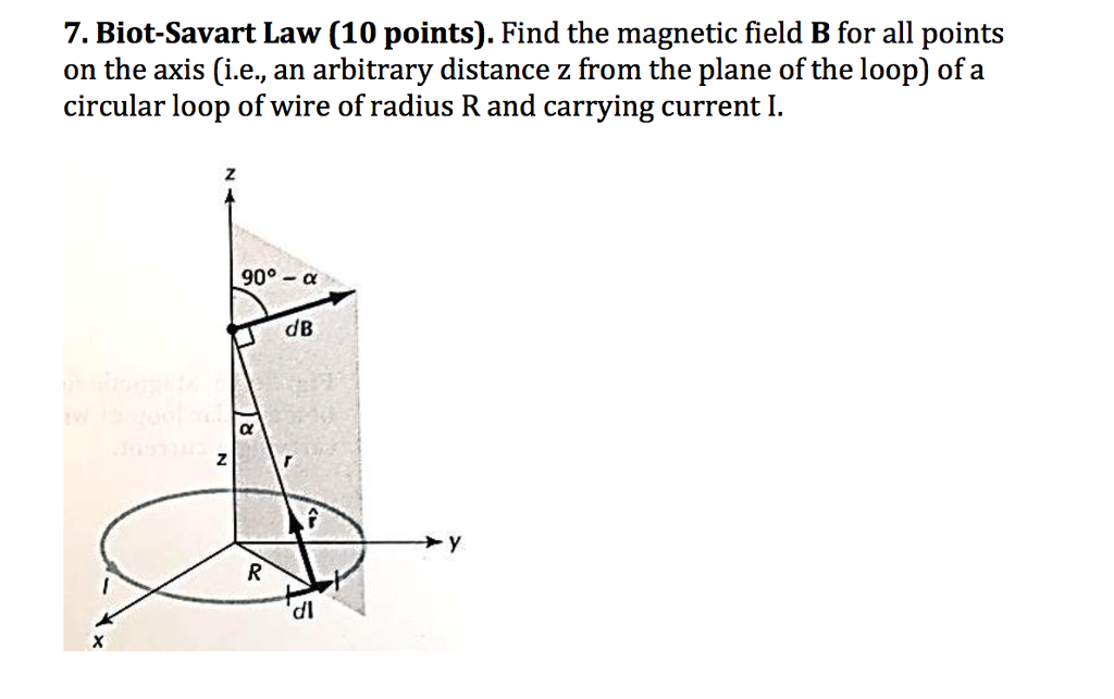Solved Biot-Savart Law. Find the magnetic field B for all | Chegg.com