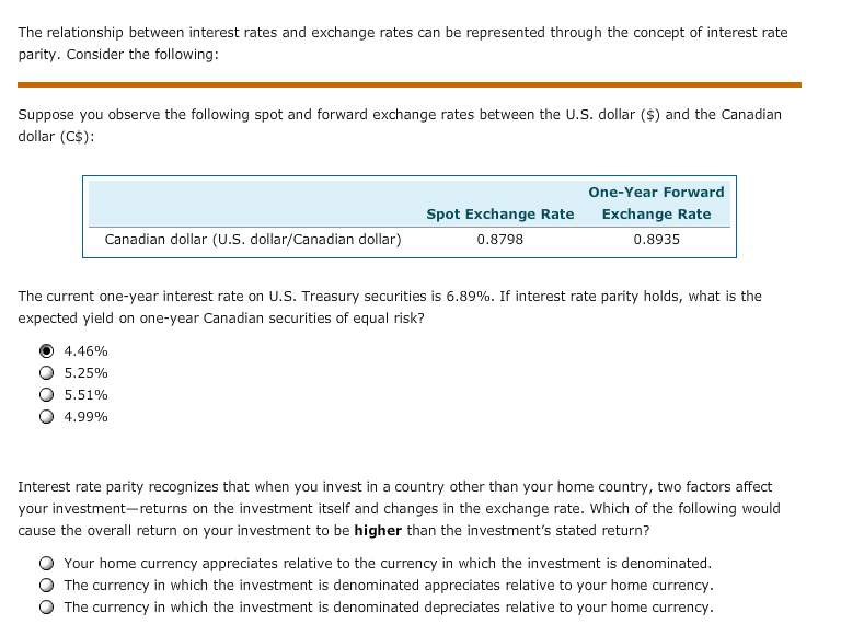 Solved The relationship between interest rates and exchange | Chegg.com