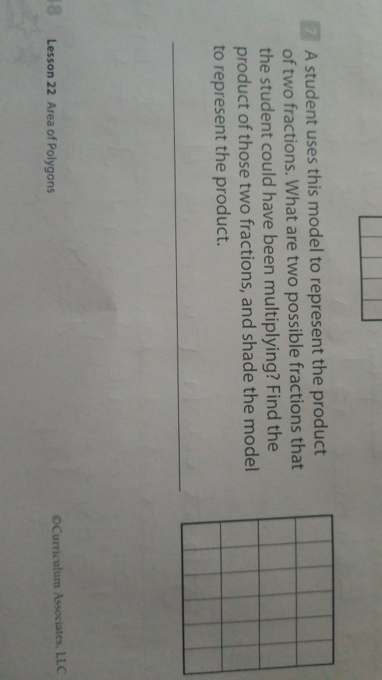 Solved A student uses this model to represent the product of | Chegg.com