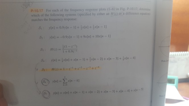 Solved P-10.17 For cach of the frequency response plots | Chegg.com