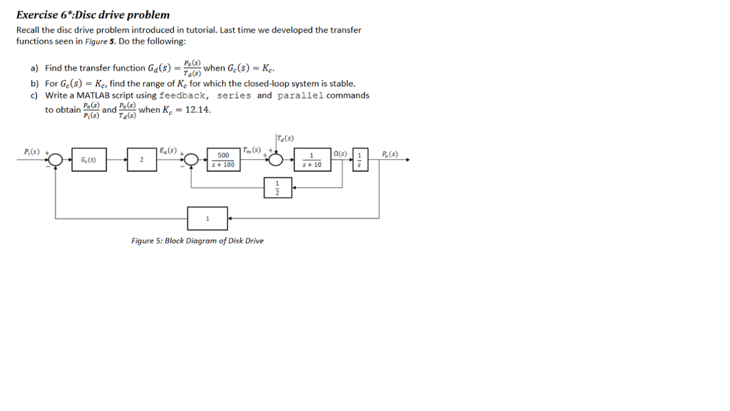 Solved Recall the disc drive problem introduced in tutorial. | Chegg.com