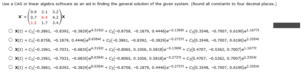 Solved Use a CAS or linear algebra software as an aid in | Chegg.com