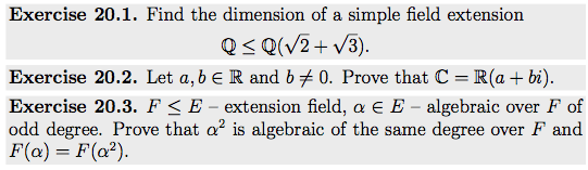 Solved Find the dimension of a simple field extension Q | Chegg.com