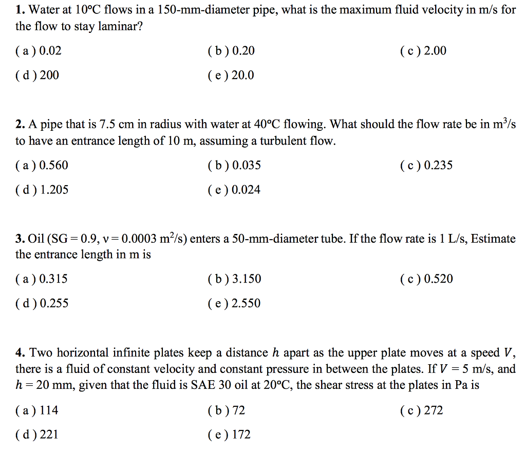 Solved 1. Water at 10°C flows in a 150-mm-diameter pipe, | Chegg.com