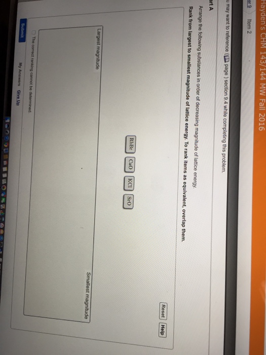 Solved Arrange the following substances in order of | Chegg.com