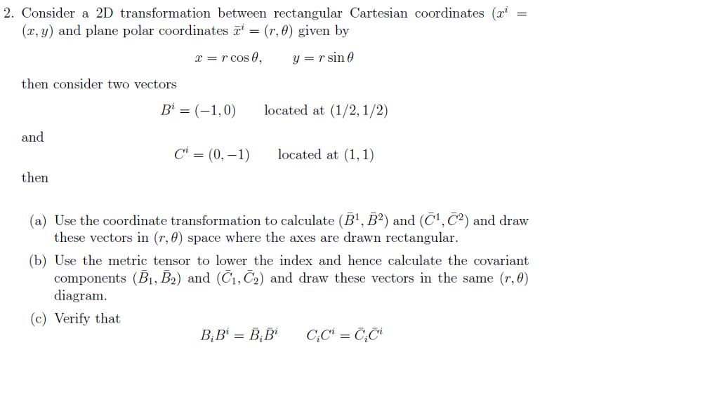 Solved Consider a 2D transformation between rectangular | Chegg.com