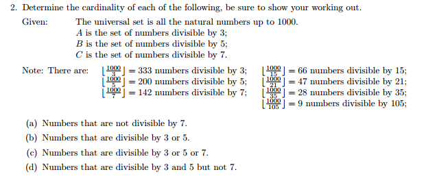 Solved Determine the cardinality of each of the following, | Chegg.com