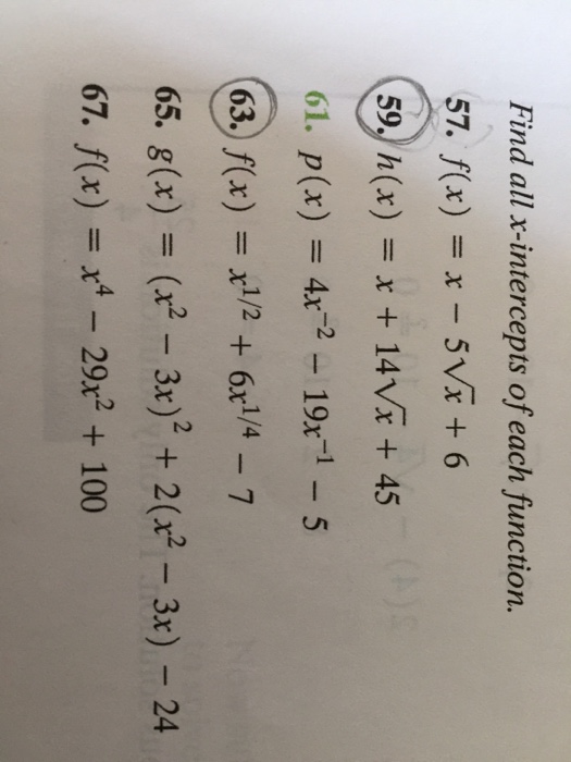 Solved Find all x-intercepts of each function. f(x) = x - 5 | Chegg.com
