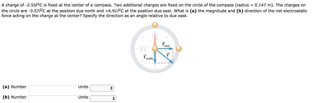Solved A charge of-2551C is fixed at the center of a | Chegg.com