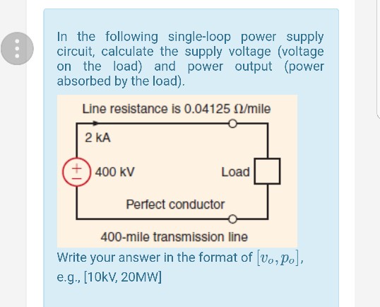 Solved In the following single-loop power supply circuit, | Chegg.com