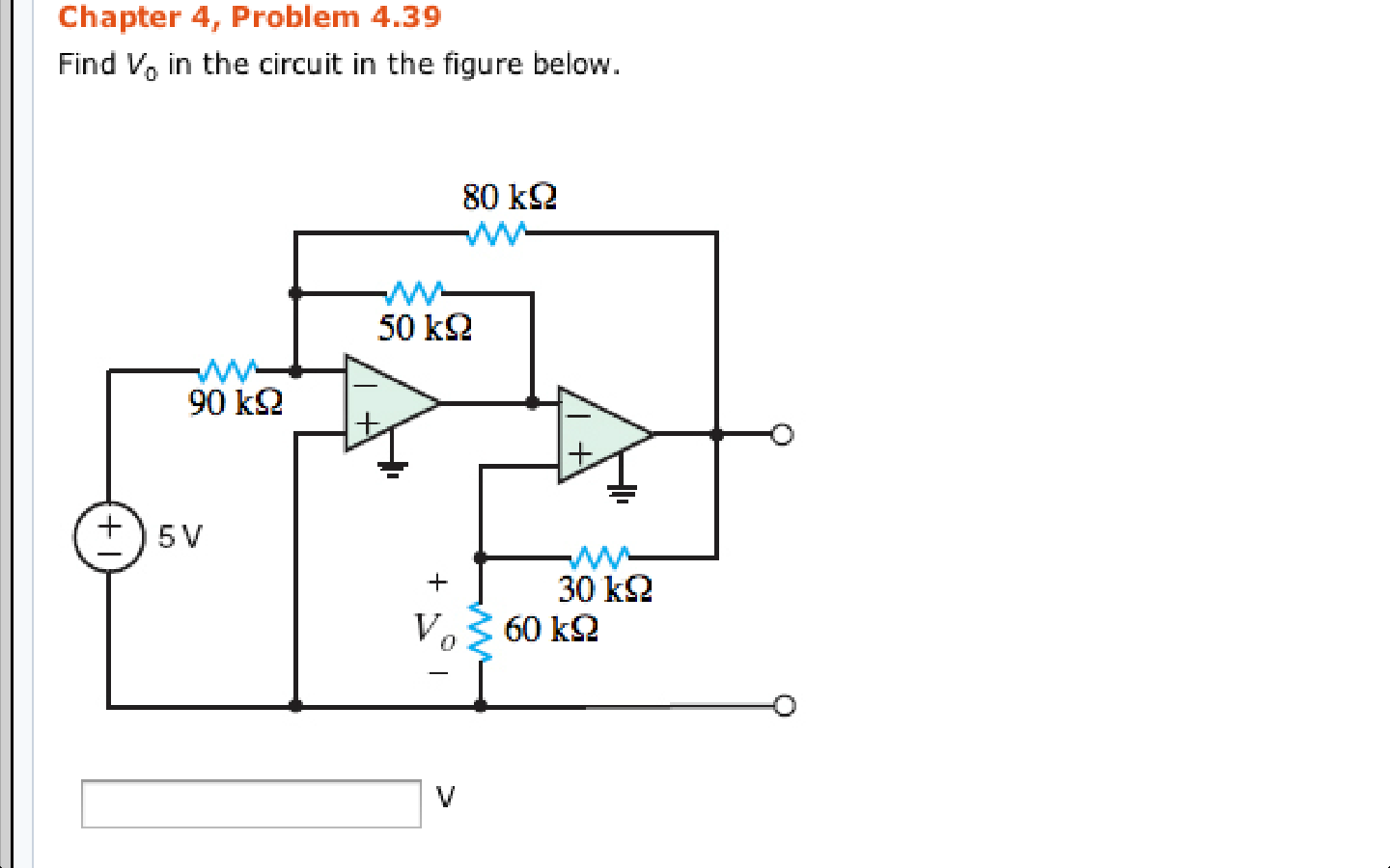 Solved Find V0 in the circuit in the figure below. | Chegg.com