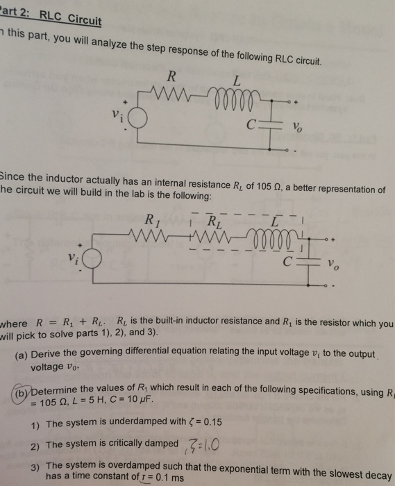 Solved this part, you will analyze the step response of | Chegg.com