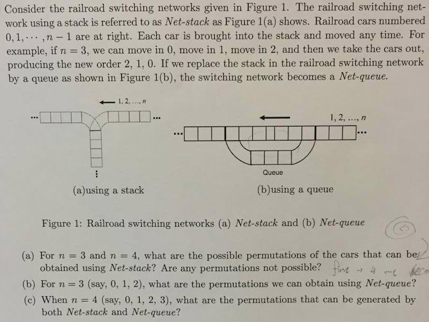 Consider the railroad switching networks given in | Chegg.com