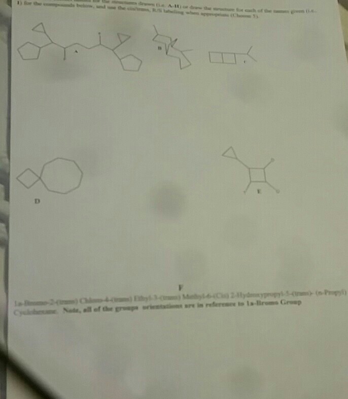 Solved Give the correct names for the structures drawn or | Chegg.com