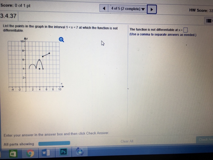 Solved List the points in the graph in the interval 1