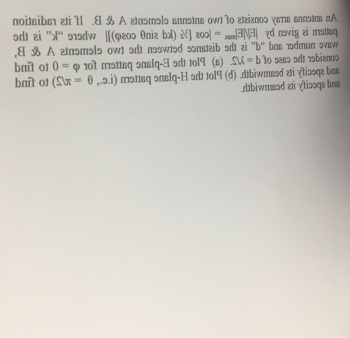 An antenna array consists of two antenna elements A & | Chegg.com
