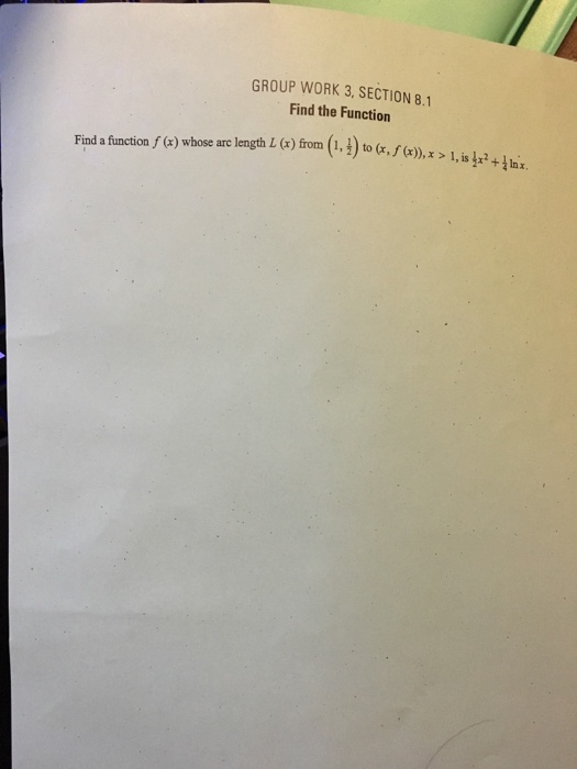 Solved Find a function f(x) whose are length L (x) from (1, | Chegg.com