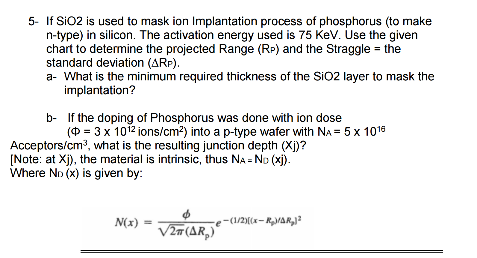 If SIO2 is used to mask ion Implantation process of | Chegg.com