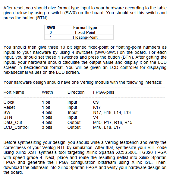 In this lab, you will write Verilog RTL model of a | Chegg.com