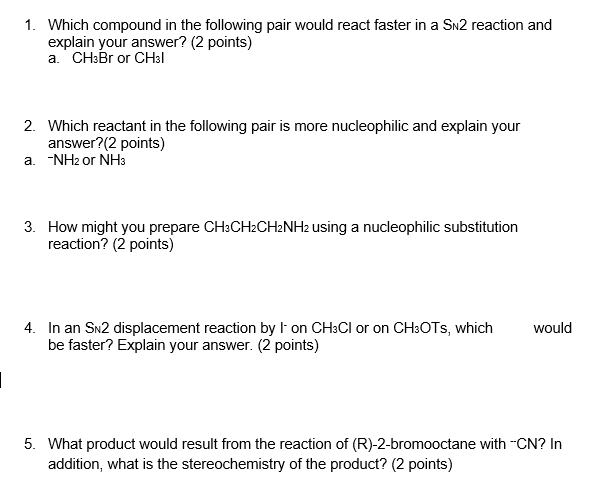 Solved Which compound in the following pair would react | Chegg.com