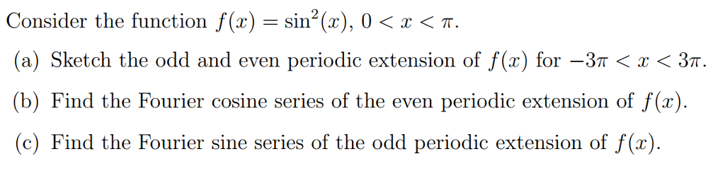 Solved Consider the function f(x)-sin2(x), 0