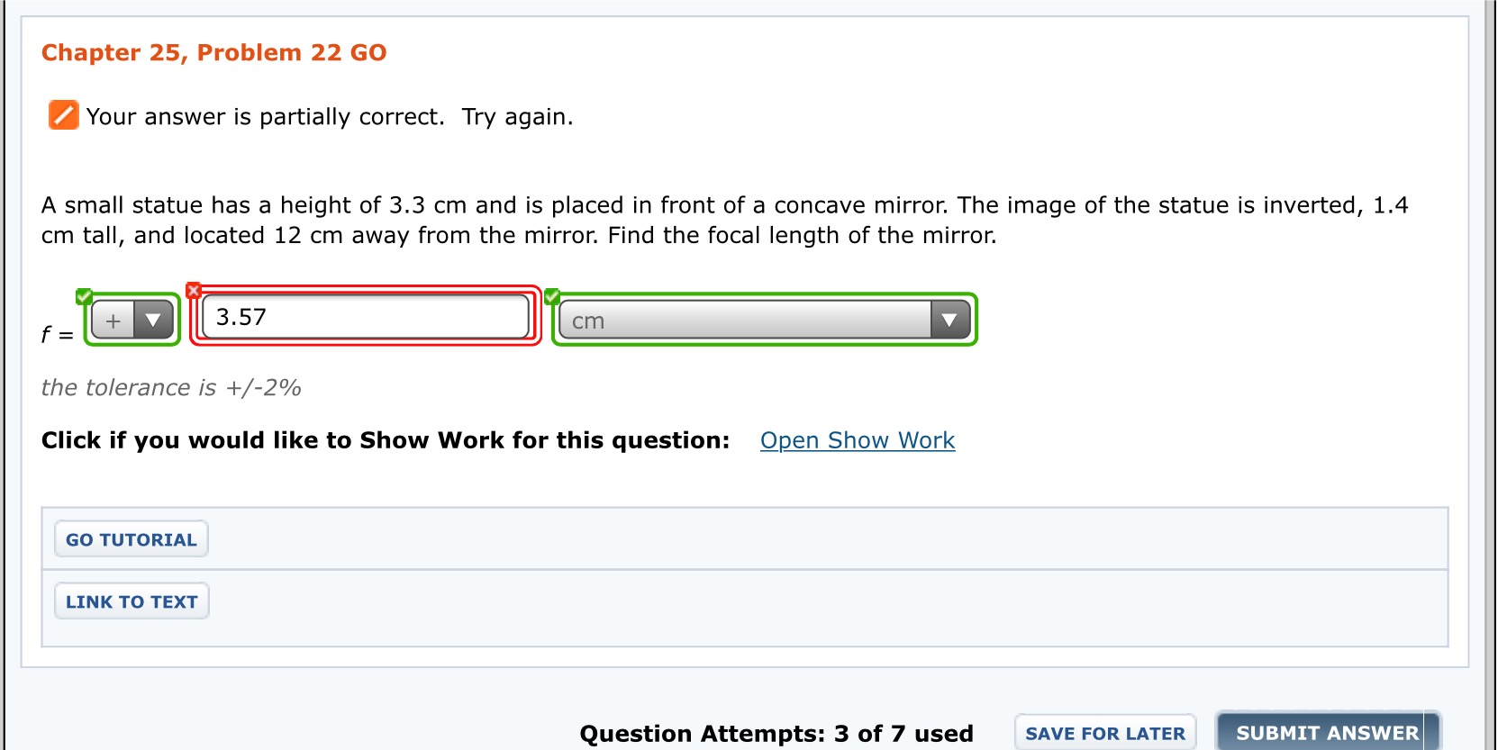 Solved Your Answer Is Partially Correct Try Again A Small