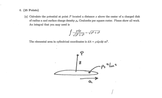 Solved Calculate the potential at point P located a distance | Chegg.com
