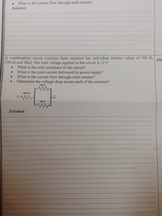 Solved What is the current flow through each resistor | Chegg.com
